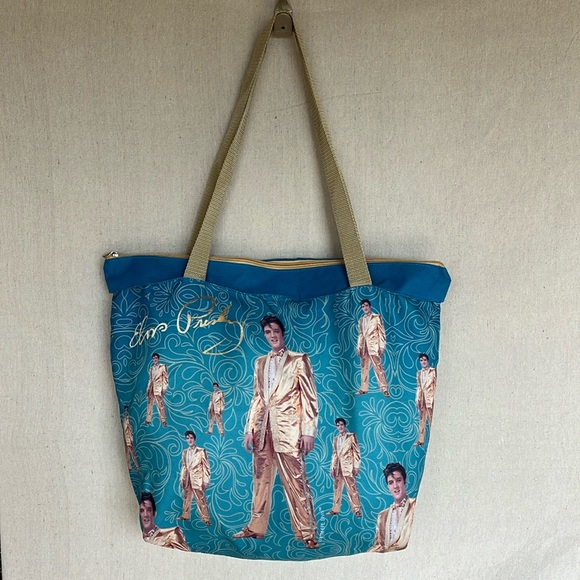 Bags | Elvis Presley Canvas Tote Zipper Top Like New Great Condition ...